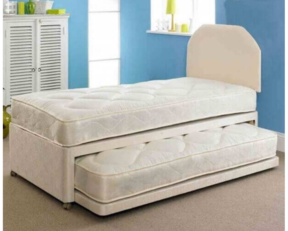 3ft Single Oak Finished Solid Hardwood Guest Bed with Tr ...