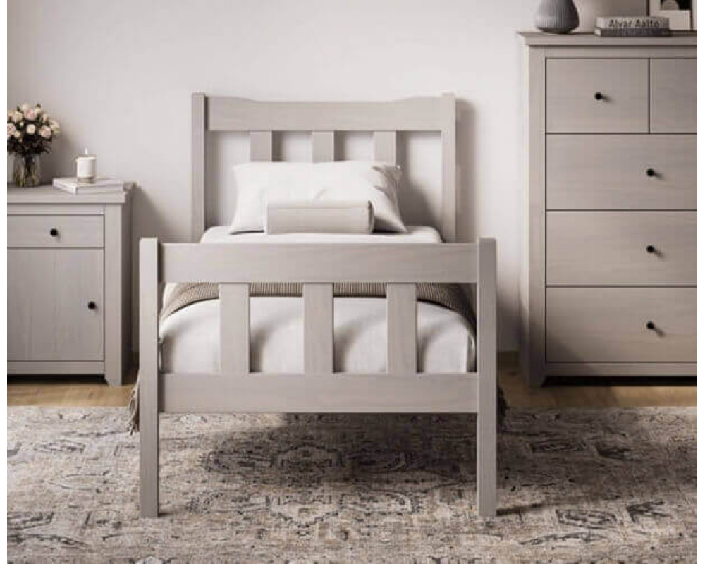 Etna White Wood Bed by Heartlands Furniture
