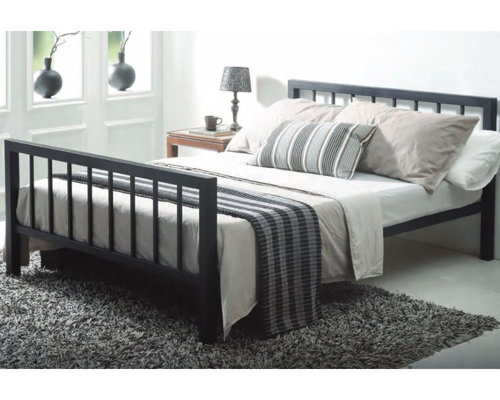 Classic Grey Metal Bed Frame – Timeless UK Bedroom Design