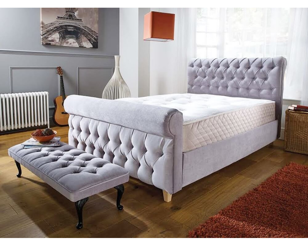 Oxford Wingback Fabric Bed Frame in Various Colours