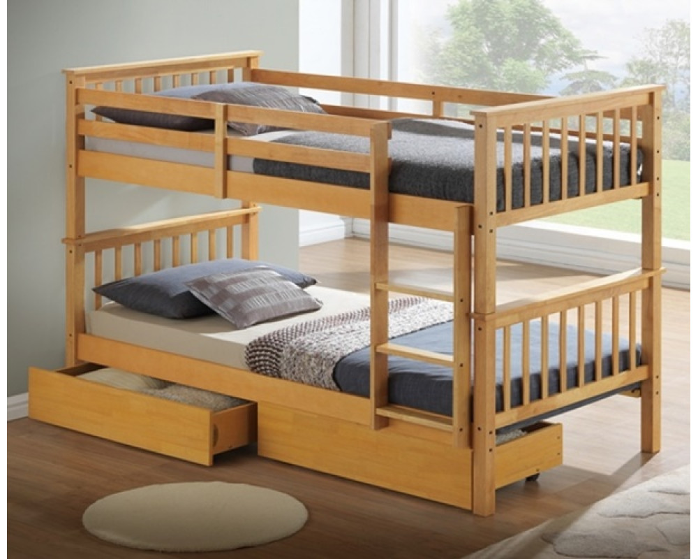 Porto Pine Triple Sleeper Wood Bunk Bed by Heartlands Fu ...