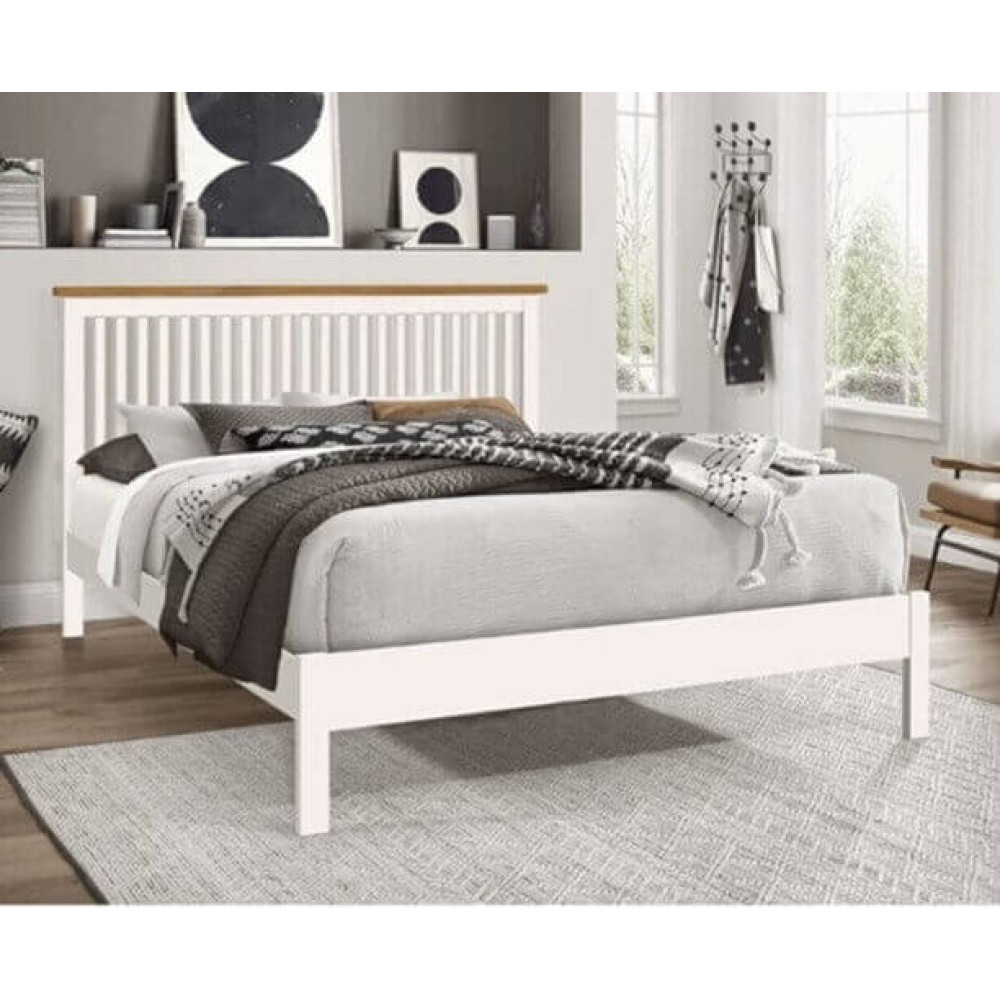Ascot White Shaker Wooden Bed Frame by Time Living