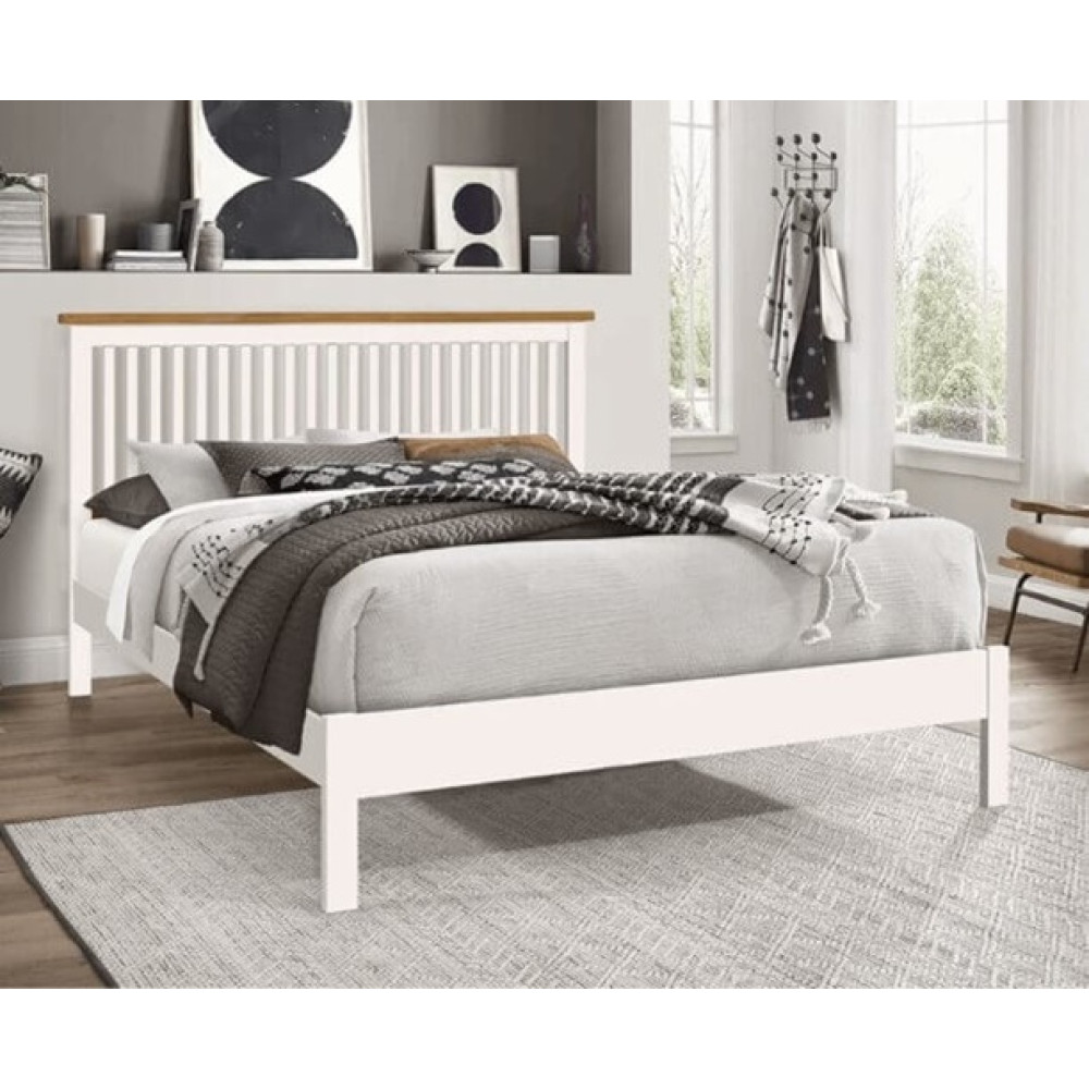 Ascot White Shaker Wooden Bed Frame by Time Living